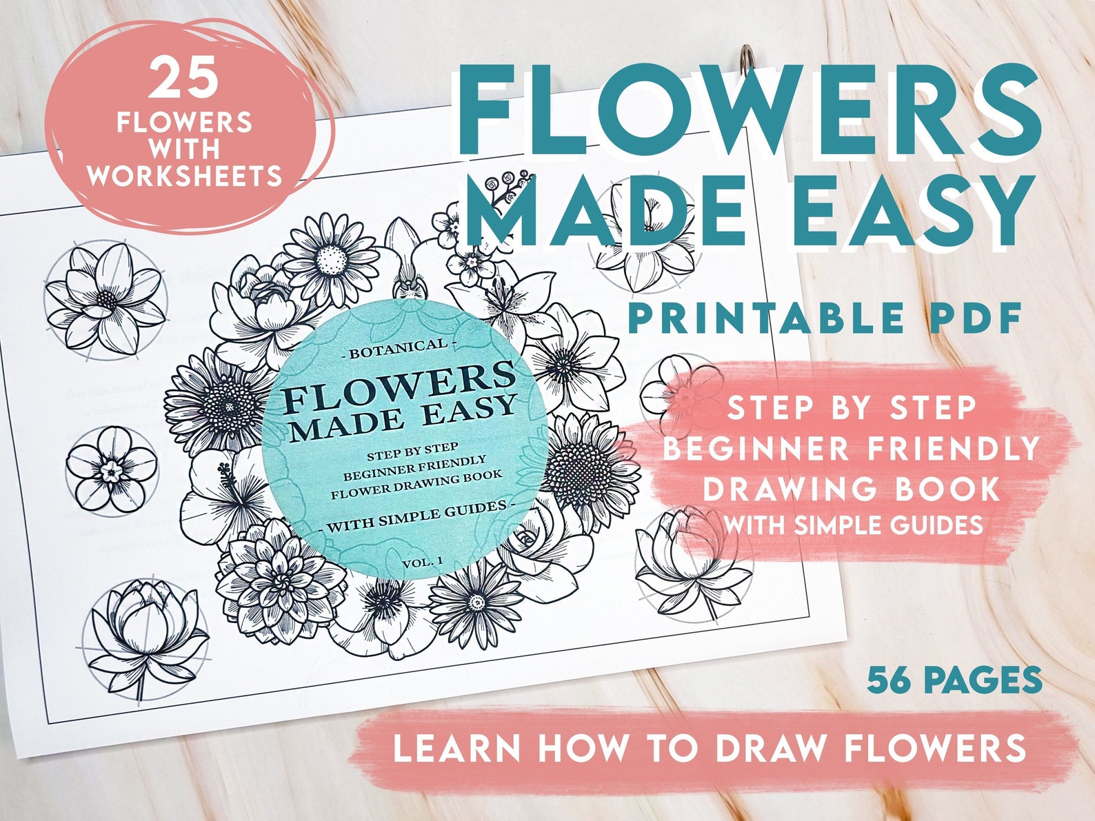 How to Draw Flowers, 25 Step-by-step Drawing Tutorials With Written Guides | Beginner and ...