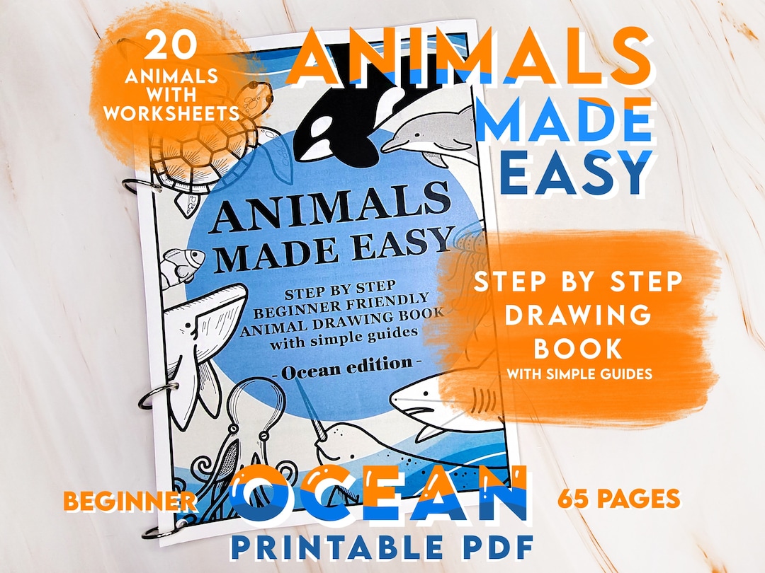 Ocean Animals Drawing Guide: Step-by-step Tutorials (printable PDF) - Etsy