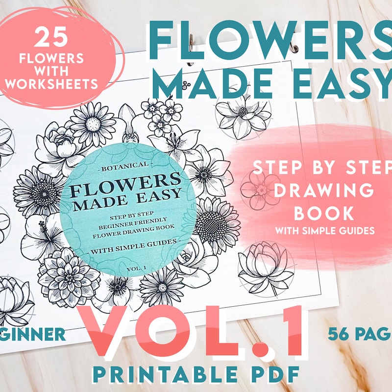 Flower Draw a Flower - Etsy