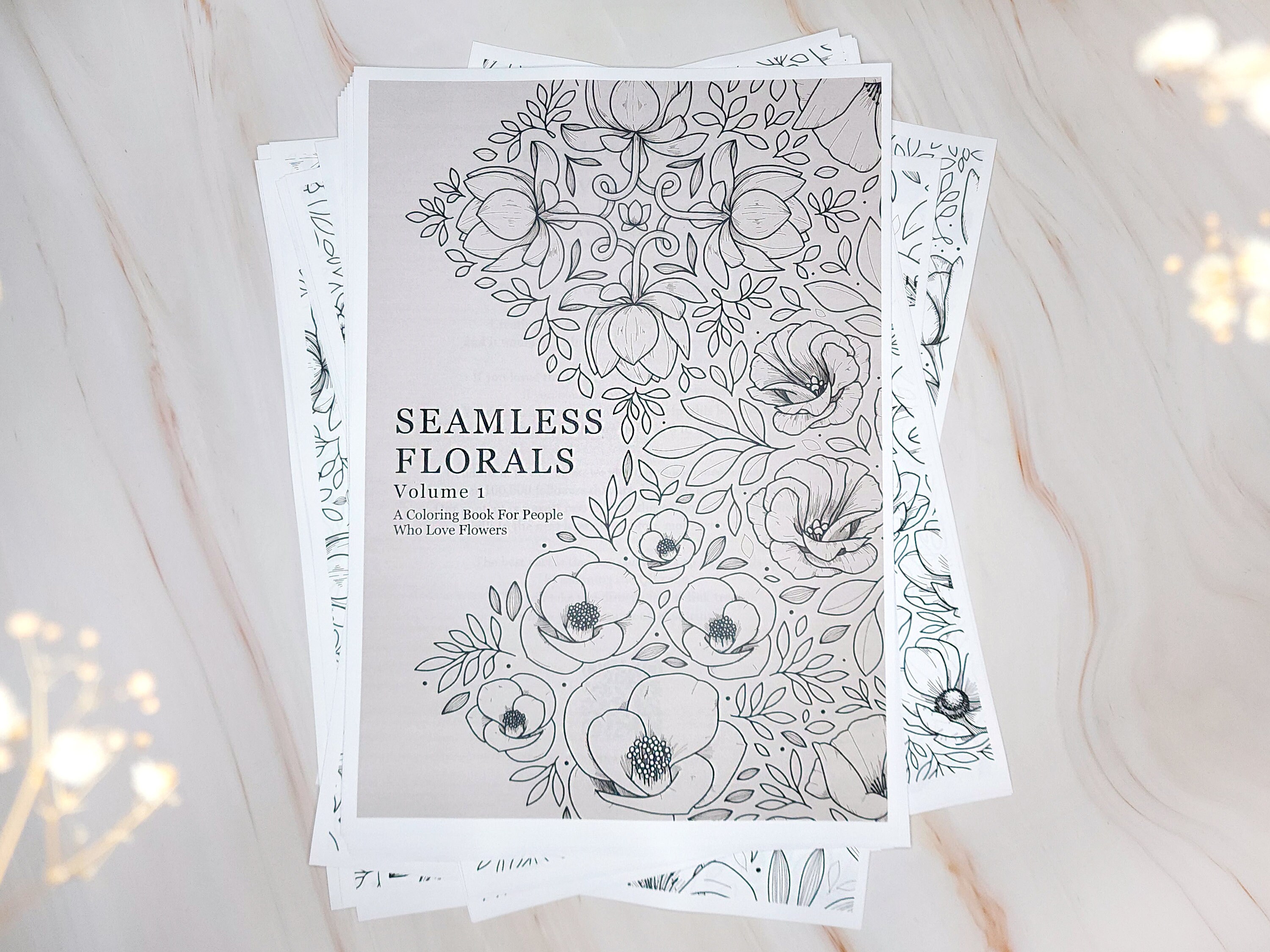 Seamless Floral Patterns: A Printable Coloring Book With Intricate ...
