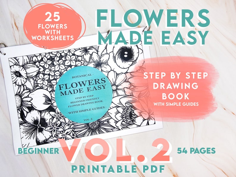 How to Draw Flowers Vol 2, Step-by-step Drawing Tutorials With Written ...