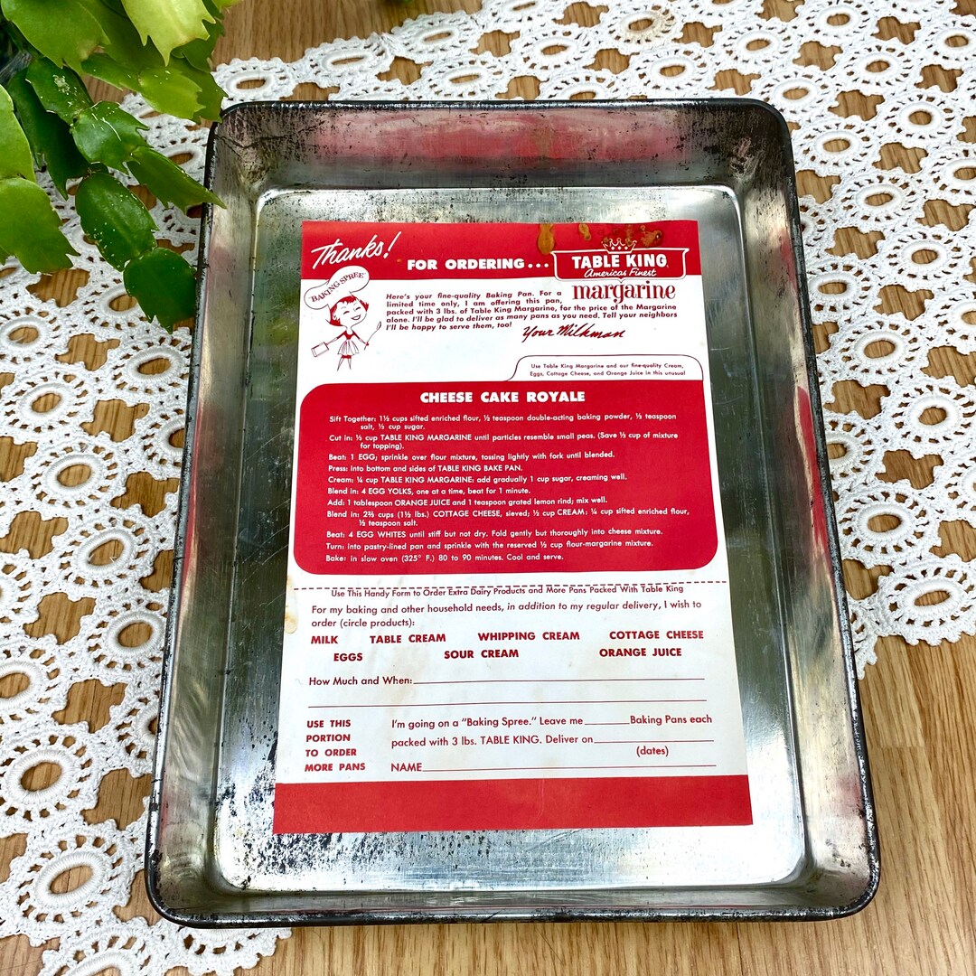 Vintage Table King Margarine Premium Give Away Baking Pan 1950s NOS Lot ...