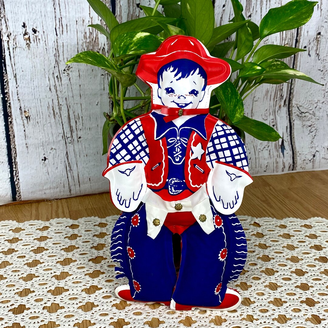 Vintage Inflatable Cowboy Toy Blow up NOS 1940s Plinno Rare No Pistol ...