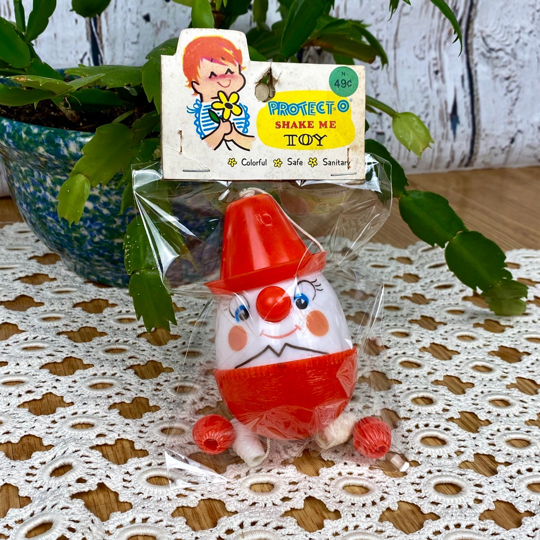 Vintage Humpty Dumpty Crib Toy Rattle NOS Packaging 1960s Orange - Etsy