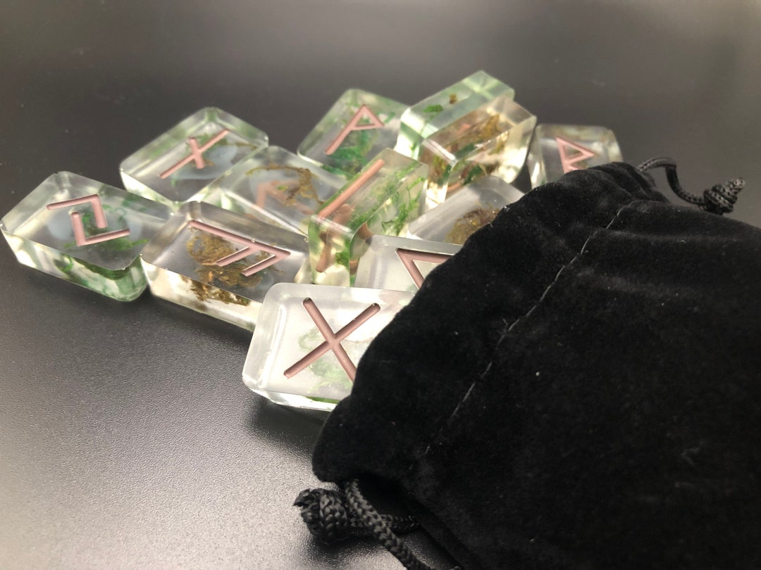 Elder Futhark Resin Runes: Forest of the Fae Set Imperfect Art - Etsy