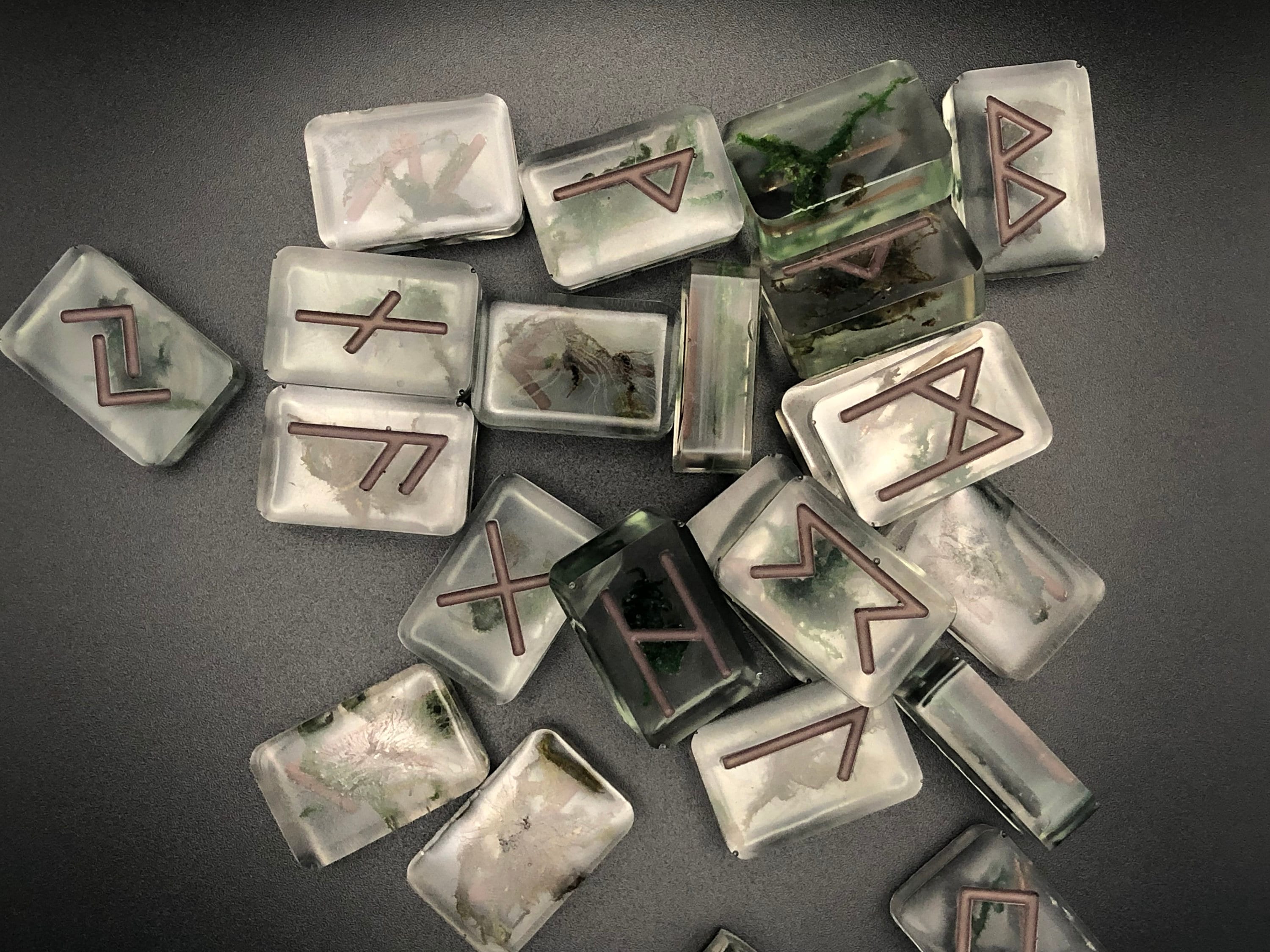 Elder Futhark Resin Runes: Forest of the Fae Set Imperfect Art - Etsy