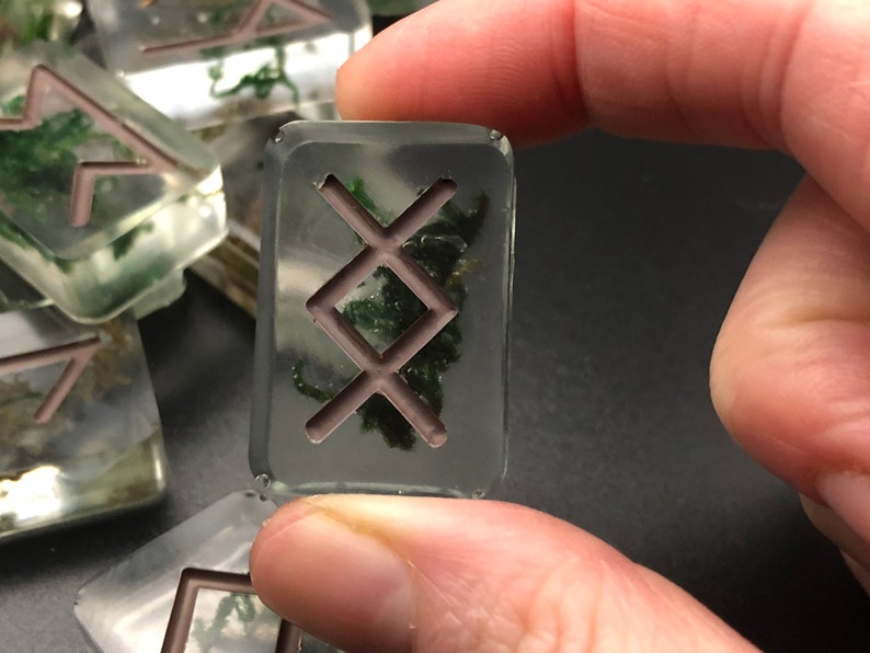 Elder Futhark Resin Runes: Forest of the Fae Set Imperfect Art - Etsy