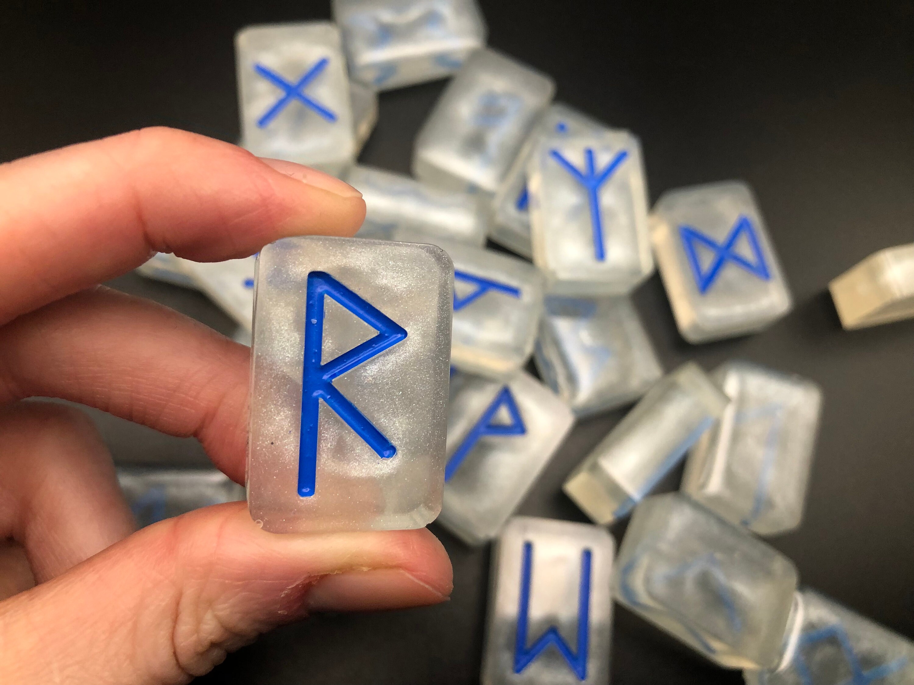 Elder Futhark Resin Runes: Frozen Lake Set - Etsy