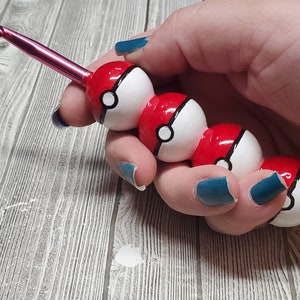 Ergonomic Crochet Hook, Pokeball Crochet Hook, Pokémon Crochet Hook ...
