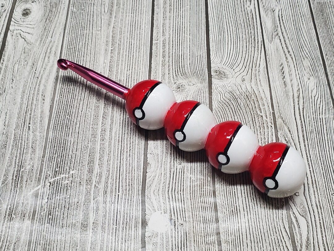 Ergonomic Crochet Hook, Pokeball Crochet Hook, Pokémon Crochet Hook ...