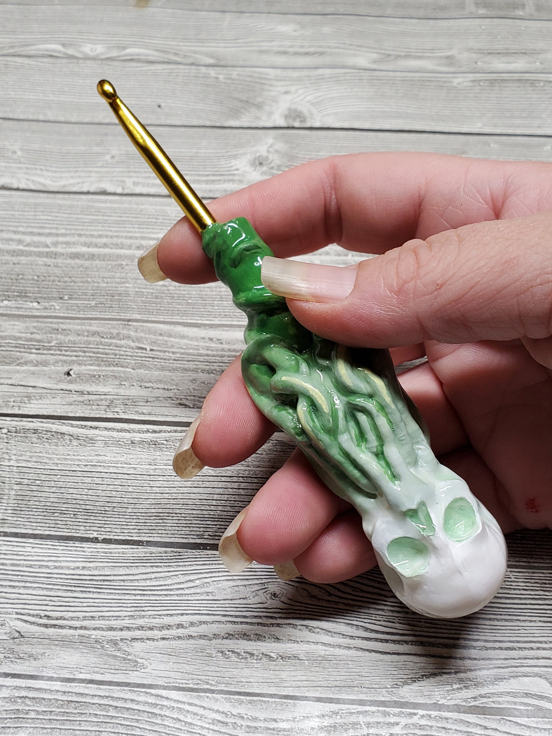 Ergonomic Crochet Hook Skull Hook Cthulhu Crochet Hook - Etsy