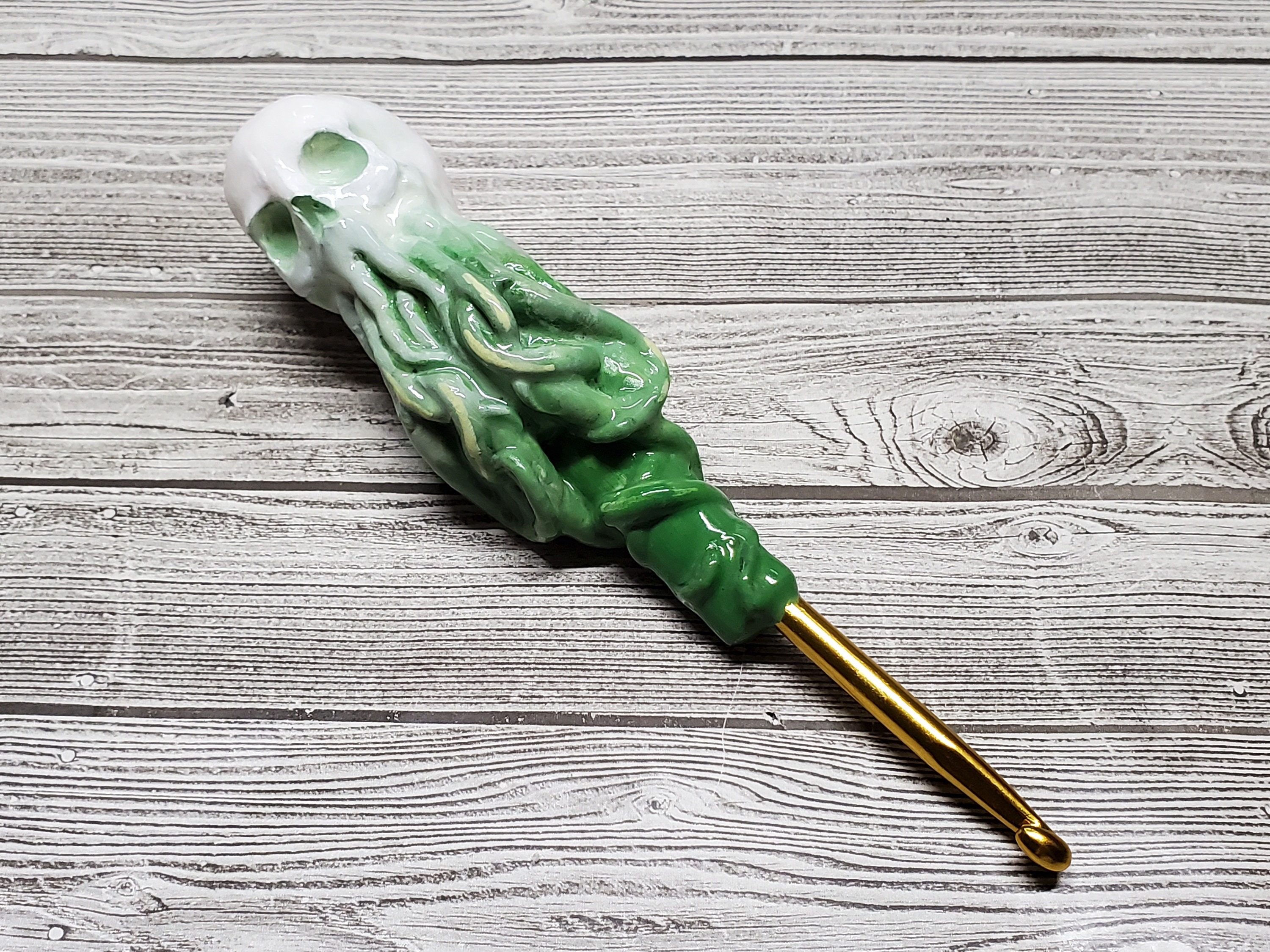 Ergonomic Crochet Hook Skull Hook Cthulhu Crochet Hook - Etsy