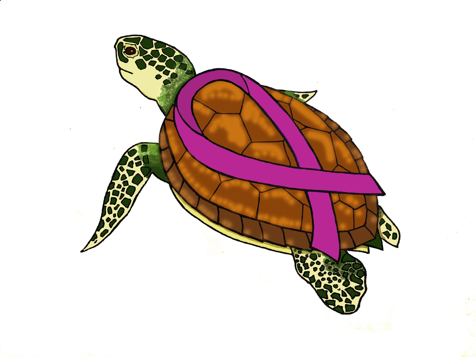 Sea Turtle Cancer Ribbon Pin Pancreatic Breast and Suicide - Etsy