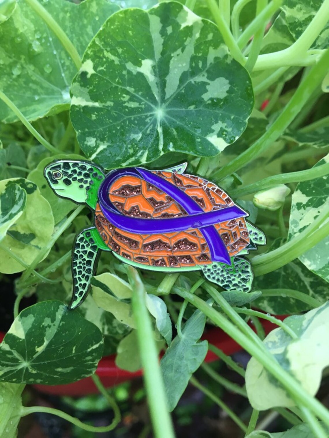 Sea Turtle Cancer Ribbon Pin Pancreatic Breast and Suicide - Etsy