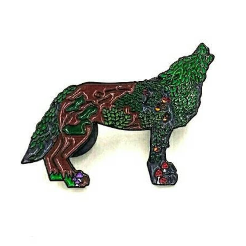 Wolf Pin - Etsy
