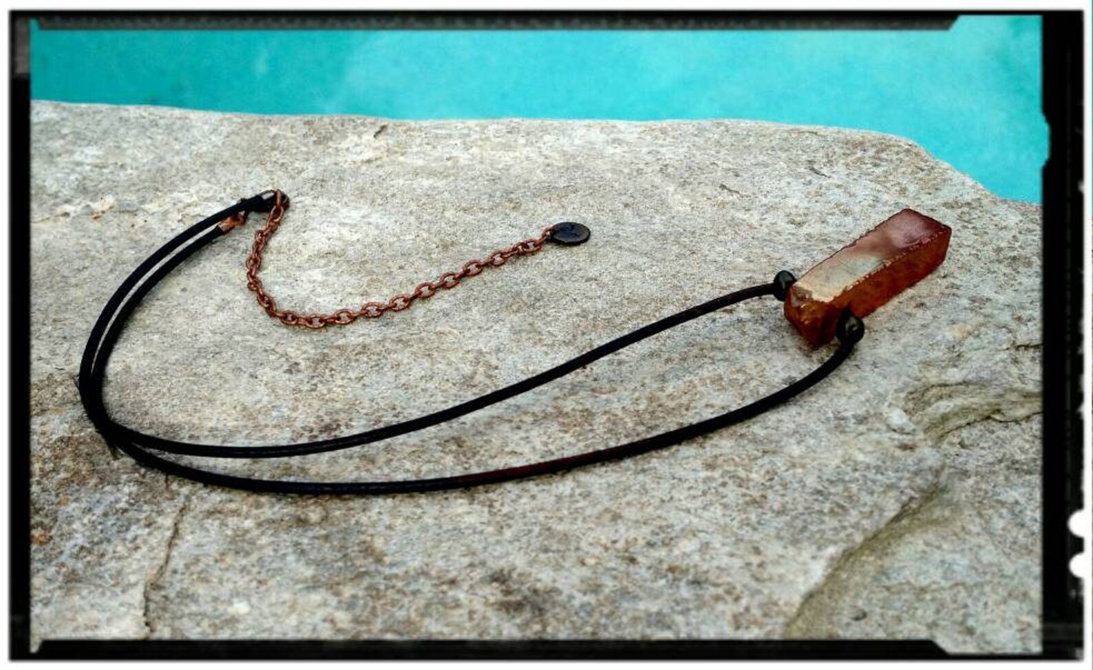 Leather & Quartz Titanium Quartz Stick//distressed | Etsy