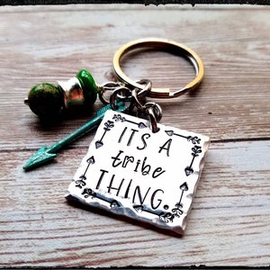 ITS A 'tribe' THING • Hand Stamped Keychain/terra Jasper & Bead ...