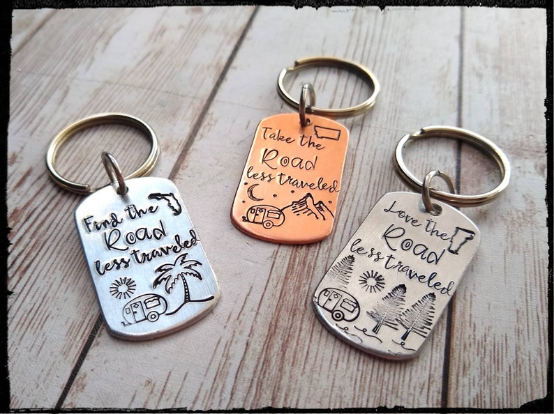 Outdoor Adventure State Keychains • Hand Stamped Aluminum or Copper ...