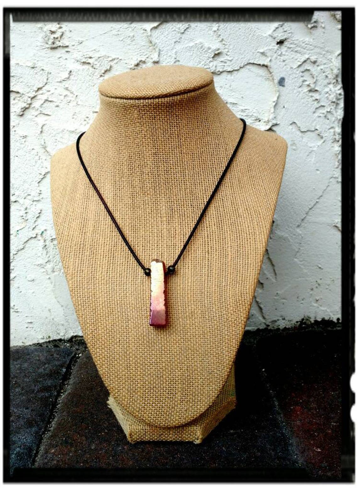Leather & Quartz Titanium Quartz Stick//distressed - Etsy