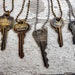 Oxidized Vintage Key Necklace Hand Stamped - Etsy