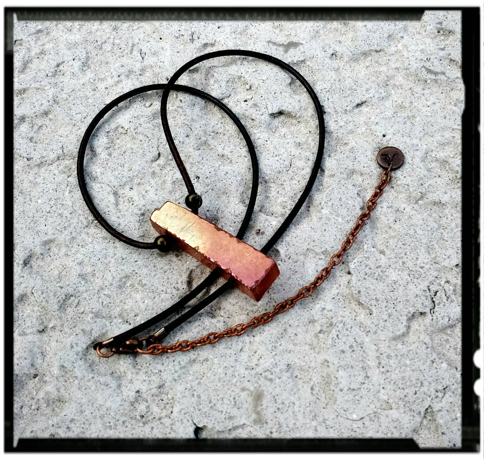 Leather & Quartz Titanium Quartz Stick//distressed - Etsy