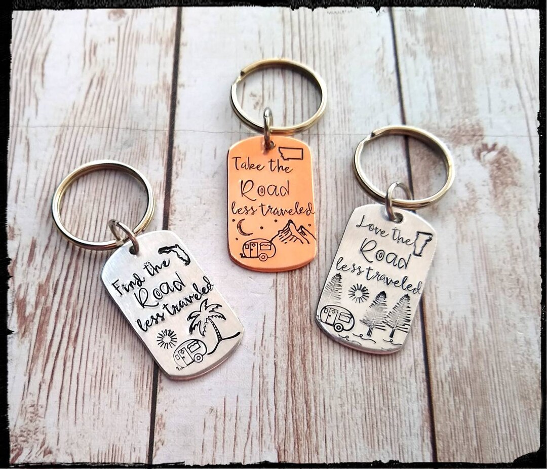 Outdoor Adventure State Keychains • Hand Stamped Aluminum or Copper ...