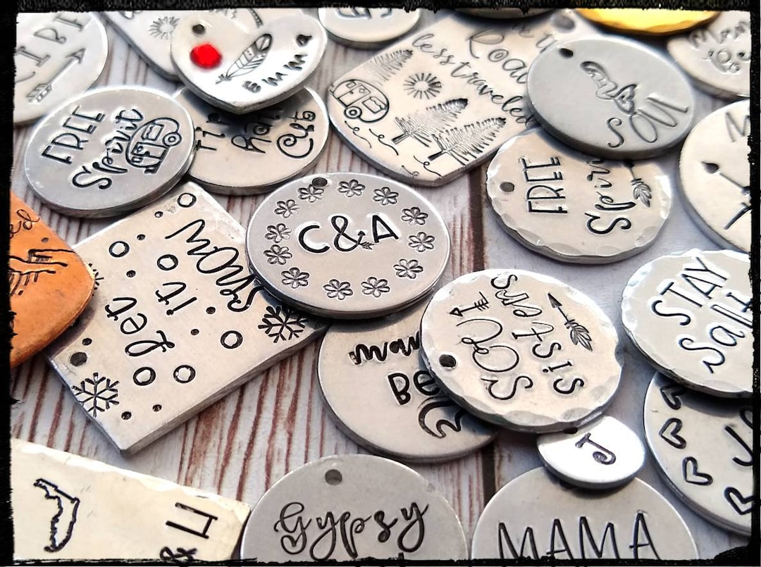 Stamped Charm • READ DESCRIPTION | Custom Stamped Charm | Choose Size ...