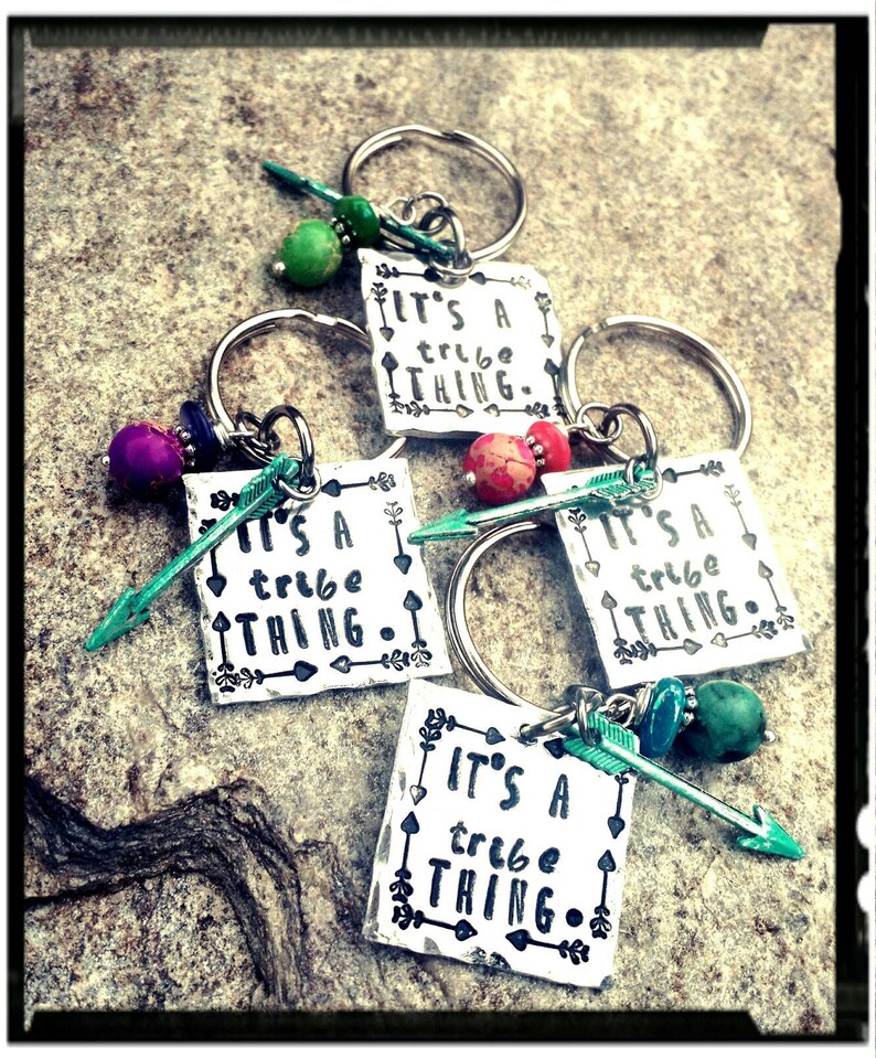 ITS A 'tribe' THING Hand Stamped Keychain//Terra | Etsy