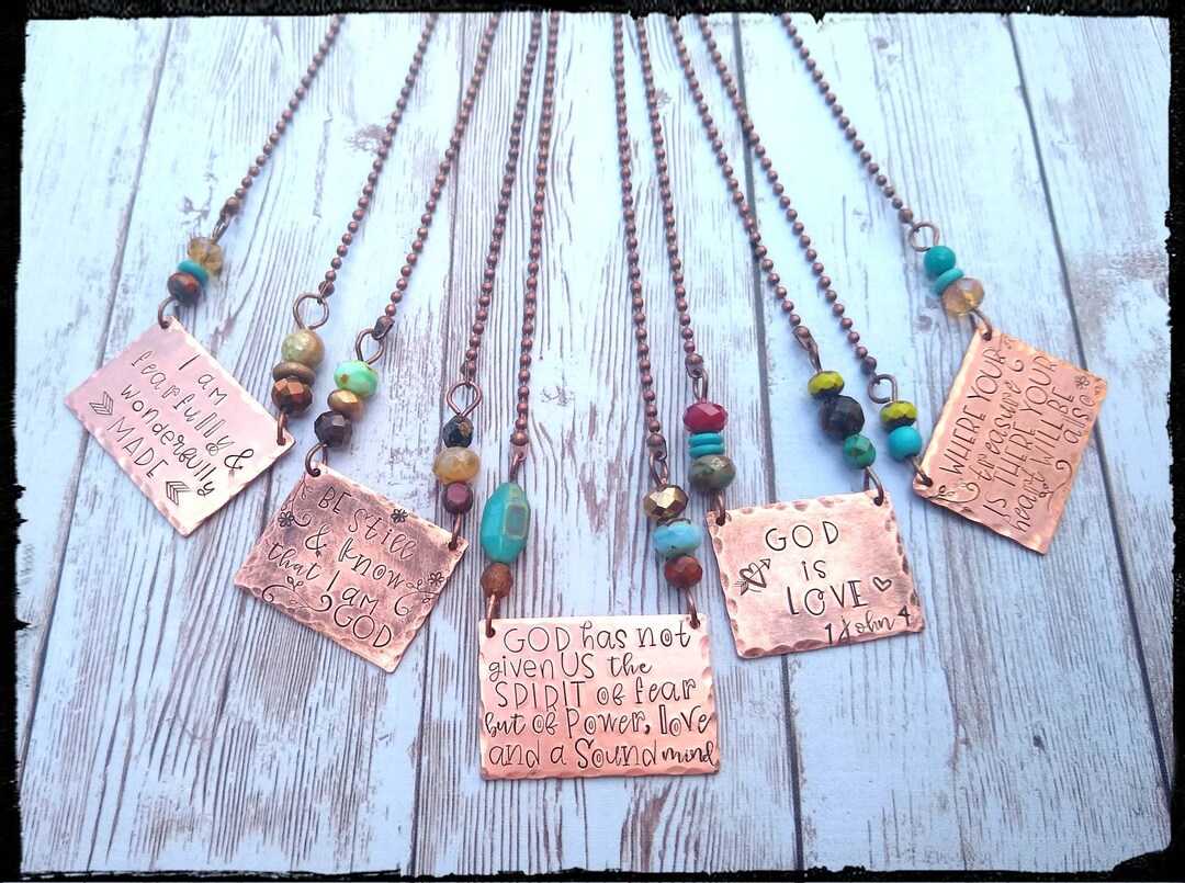 Scripture Necklace • Choose Your Verse | Custom Bible Verse | Colorful ...