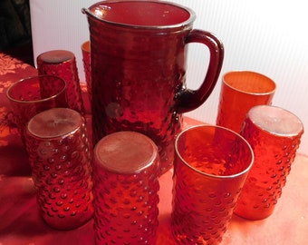 Ruby Red Pitcher | Etsy