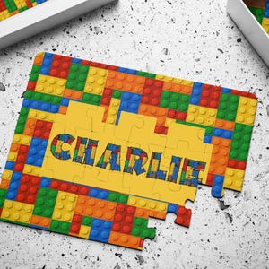 Personalized Building Block Puzzle, Custom Name Gift for Kids - Etsy
