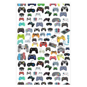 Video Game Wrapping Paper Gamer Gift Wrap Gaming Theme Birthday ...