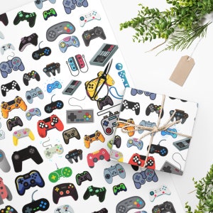 Video Game Wrapping Paper Gamer Gift Wrap Gaming Theme Birthday ...