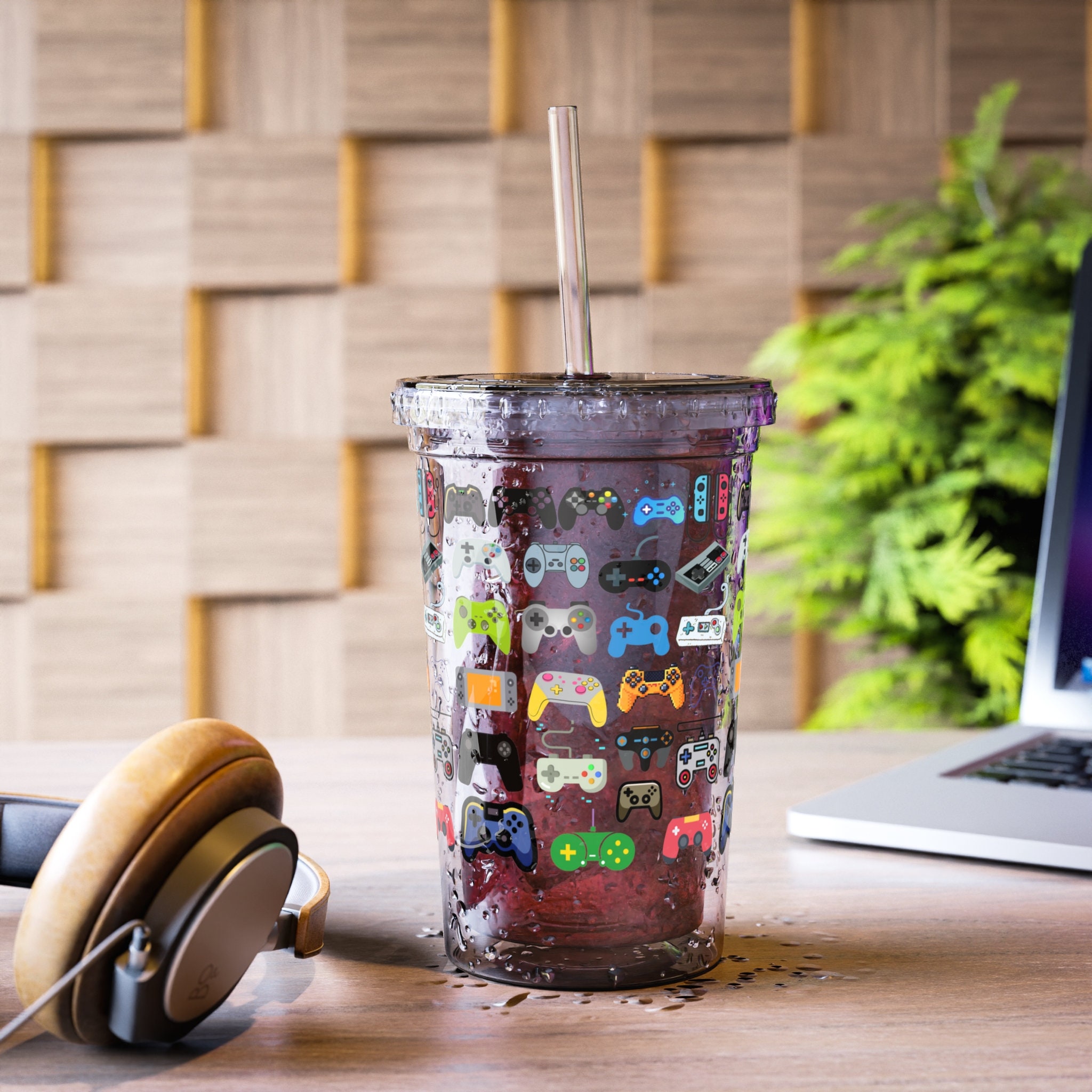 Game Controller Cup Gamer Gift Video Game Tumbler Boys Birthday Gaming ...
