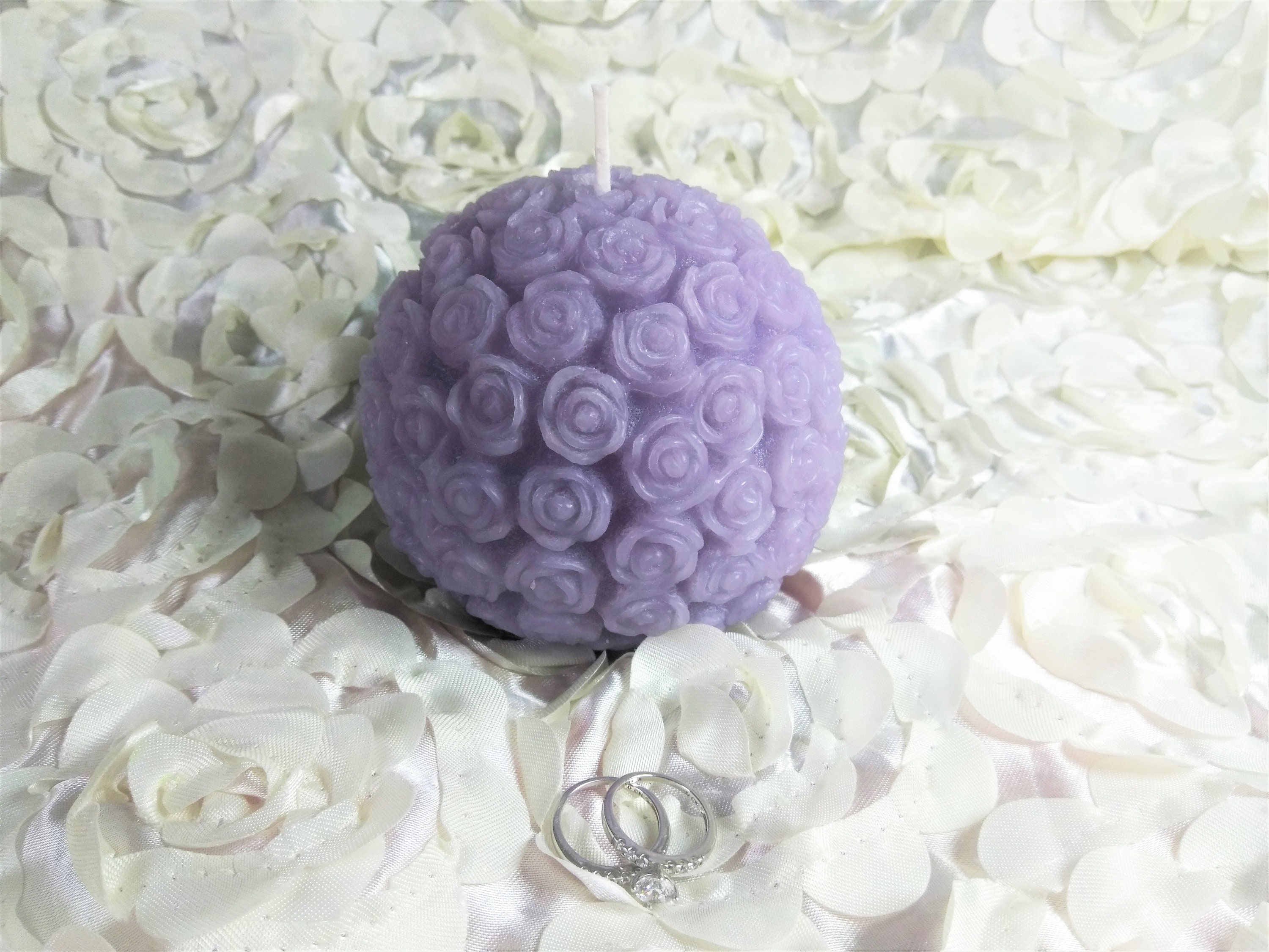 Rose Ball Candle Sphere Flower Rose Ball Candle Ball Candle | Etsy