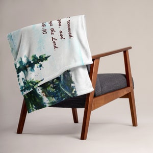 Watercolor Scripture Throw Blanket: Christian Home Decor Gift - Etsy