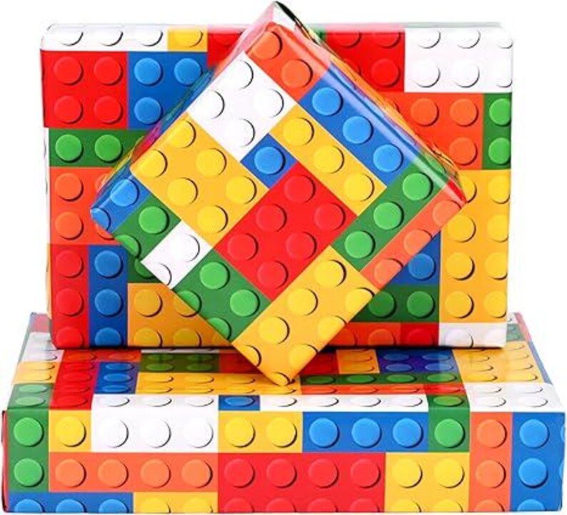 Personalized Building Block Wrapping Paper: Custom Name Gift Wrap - Etsy