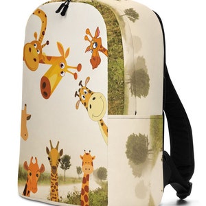 Giraffe Backpack Giraffes Kids Book Bag Safari Animal Print - Etsy