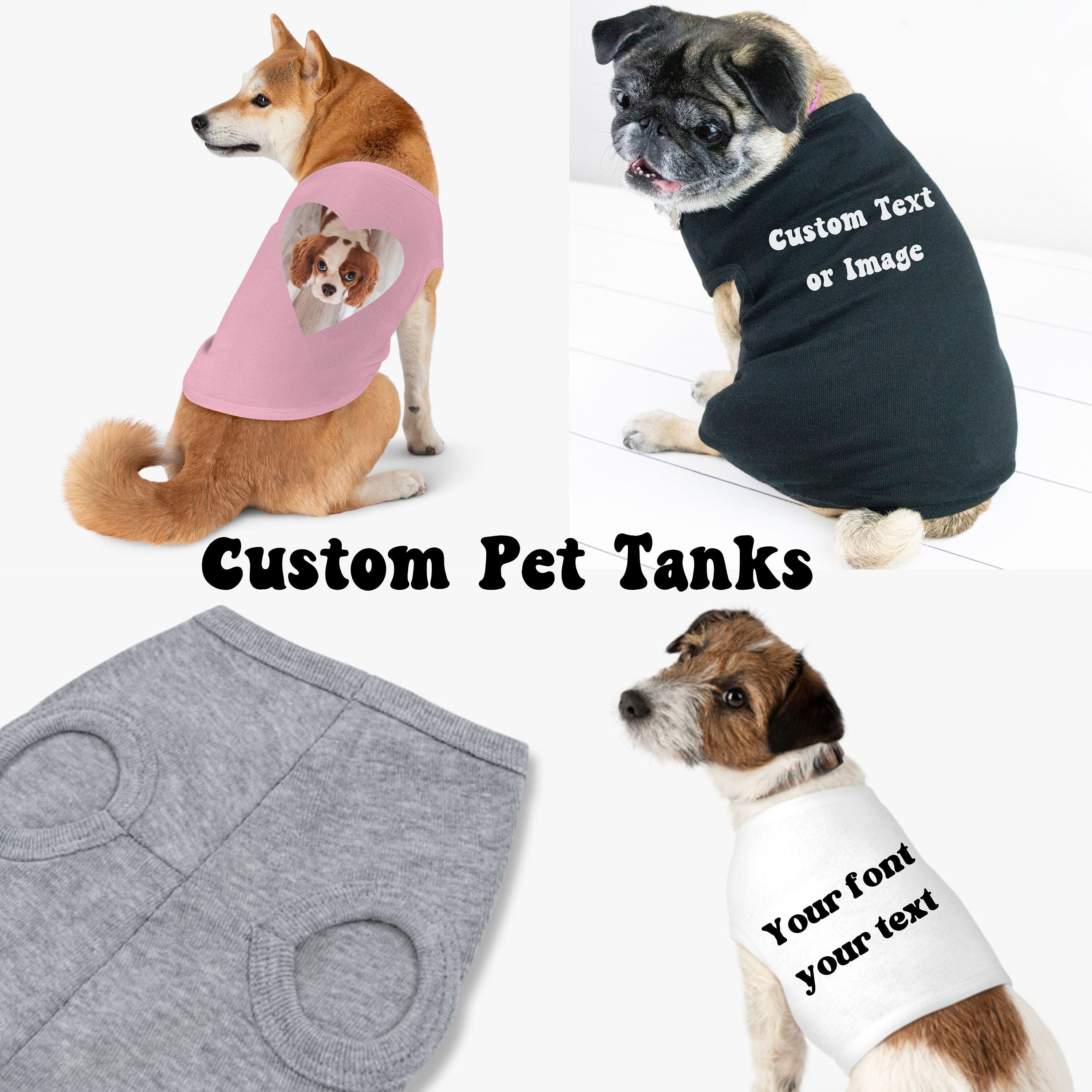 Custom Pet Tank Top: Personalized Dog Shirt, Photo or Text (XS-3XL) - Etsy