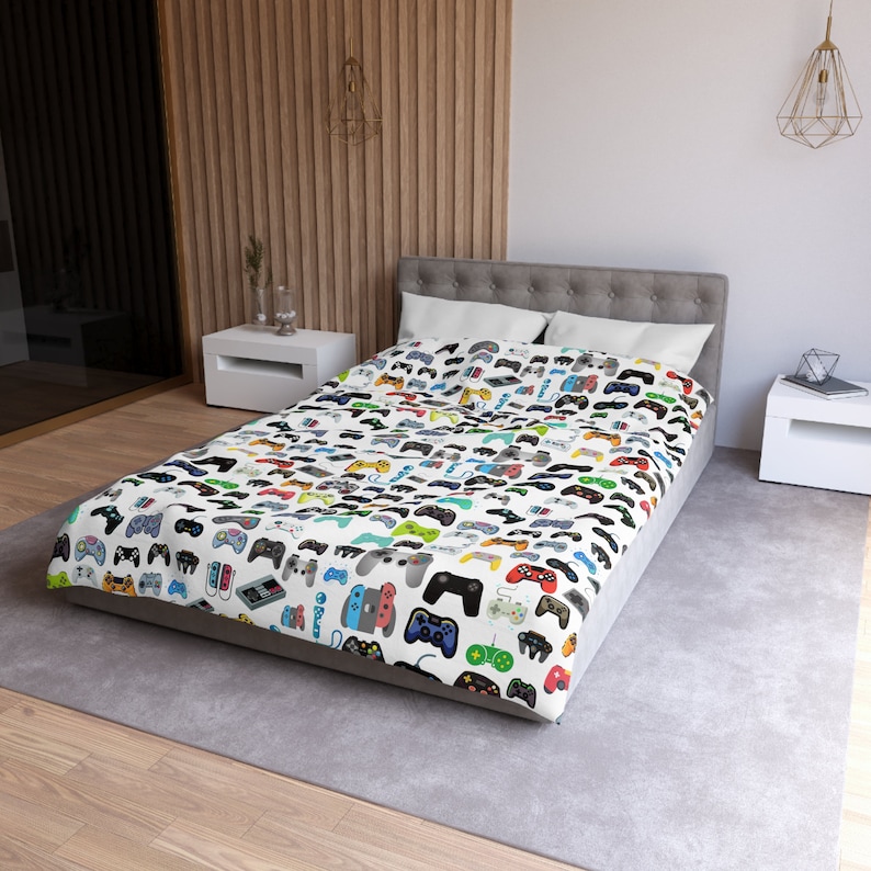 Game Controller Print Duvet Cover: Gamer Bedroom Decor - Etsy