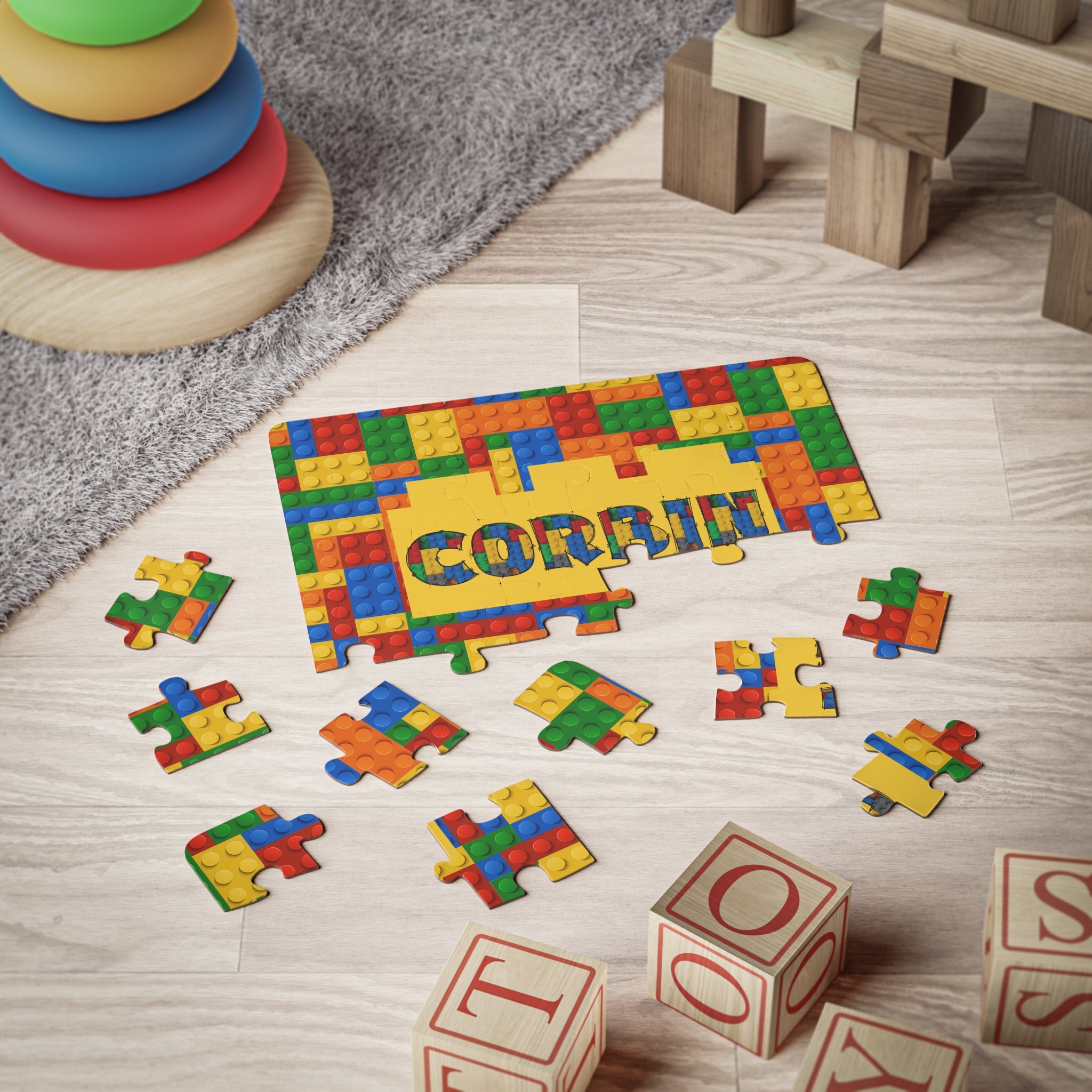 Personalized Building Block Puzzle: Custom Name Gift for Kids - Etsy
