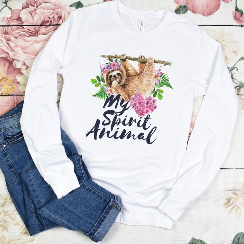 Sloth Sweatshirt My Spirit Animal Sweatshirts Cute Animal Lover Shirts ...