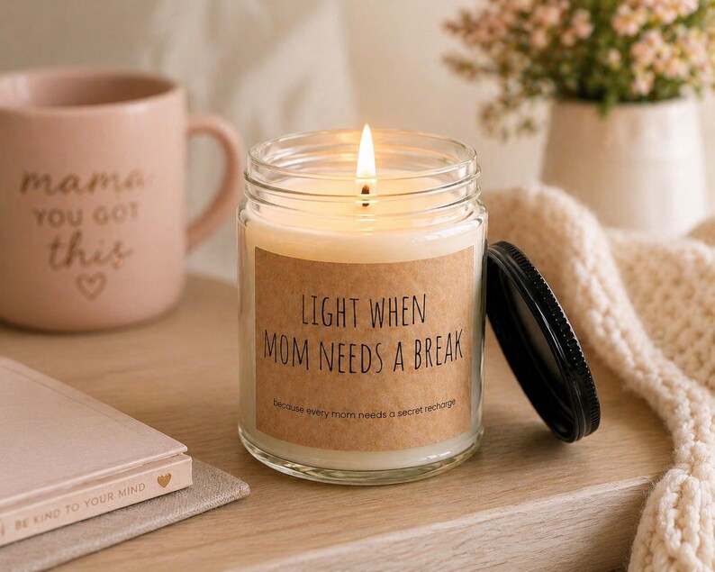 Personalized Label Soy Candle: Custom Amber Jar Candle, Natural Home ...