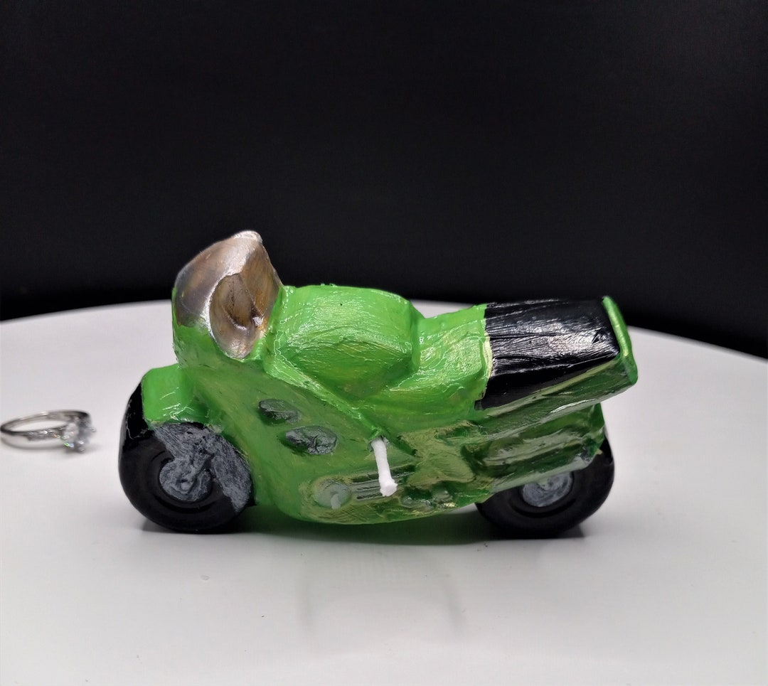Motorcycle Candle Cake Topper - Handmade Biker Birthday Decor - Etsy