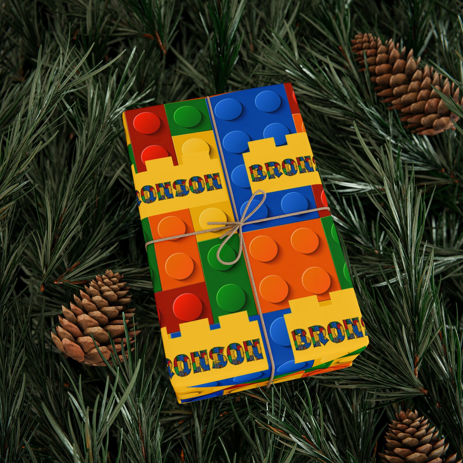 Personalized Building Block Wrapping Paper: Custom Name Gift Wrap - Etsy