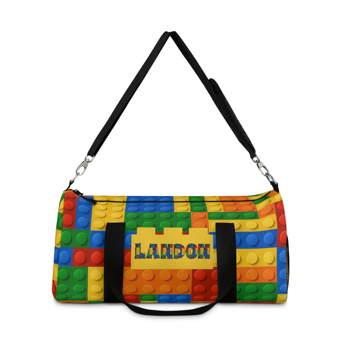 Personalized Building Block Duffel Bag: Oxford Canvas Travel Sack - Etsy
