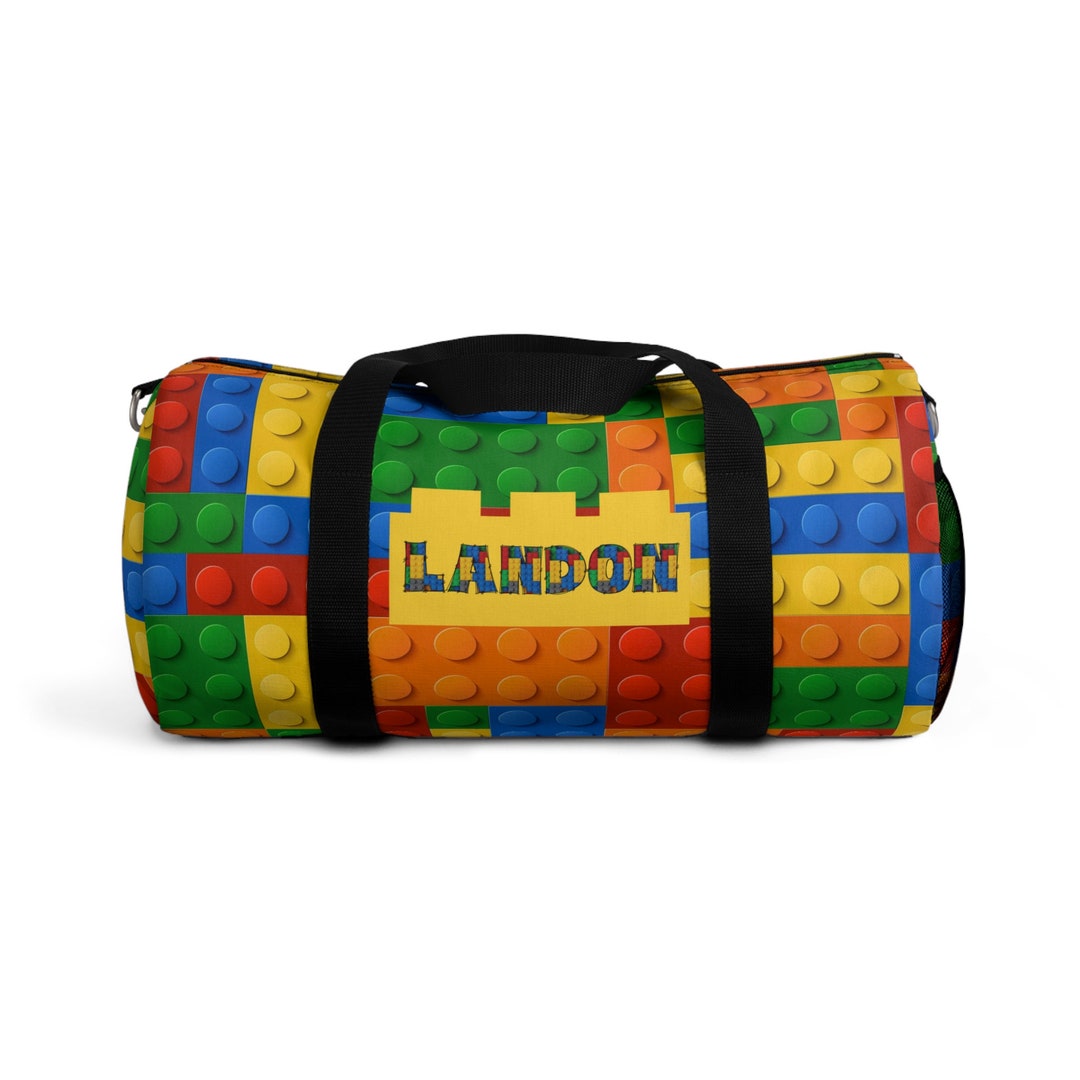 Personalized Building Block Duffel Bag: Oxford Canvas Travel Sack - Etsy