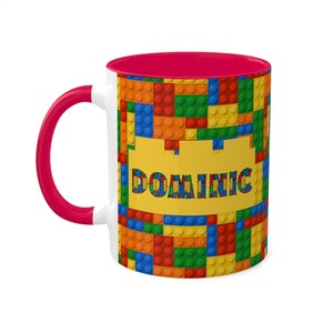 Personalized Building Block Mug Custom Name Gift for Boys Builder Gifts ...
