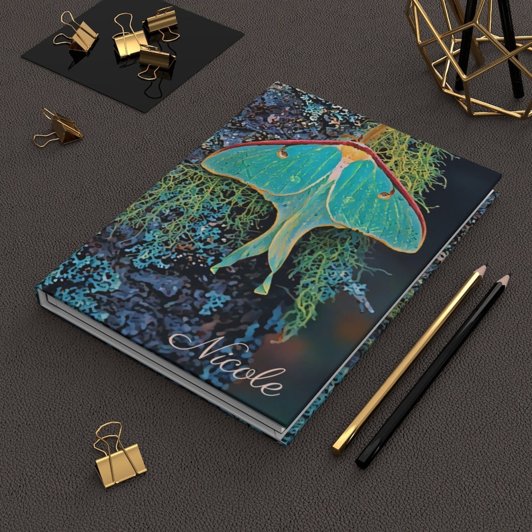 Personalized Notebook Luna Moth Spiral Bound Notebook Custom ...