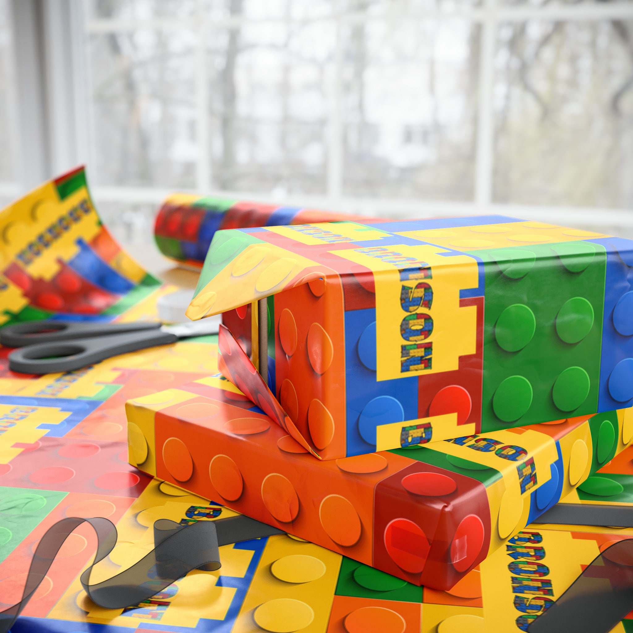 Personalized Building Block Wrapping Paper: Custom Name Gift Wrap - Etsy